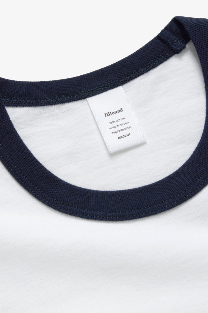 70s Ringer T-Shirt - White/Midnight – JJJJound